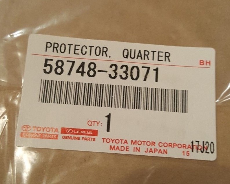 13-16 LEXUS ES300H ES350 QUARTER PANEL PROTECTOR 5874833071 GENUINE OEM ...