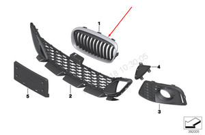 NEW BMW 2 F45 FRONT RADIATOR LEFT GRILLE 51137300543 7300543 2015 OEM ...