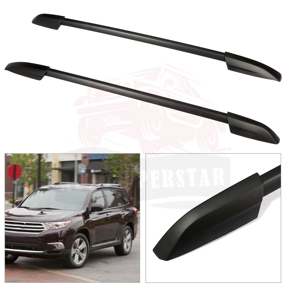 Pair Set Roof Rack Side Rails Bar Black For Toyota Highlander 2008-2013 ...