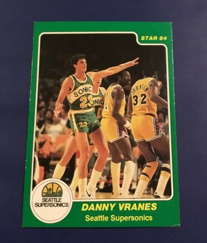 1983-1984 Star #201 DANNY VRANES Seattle Supersonics w Magic Johnson on ...