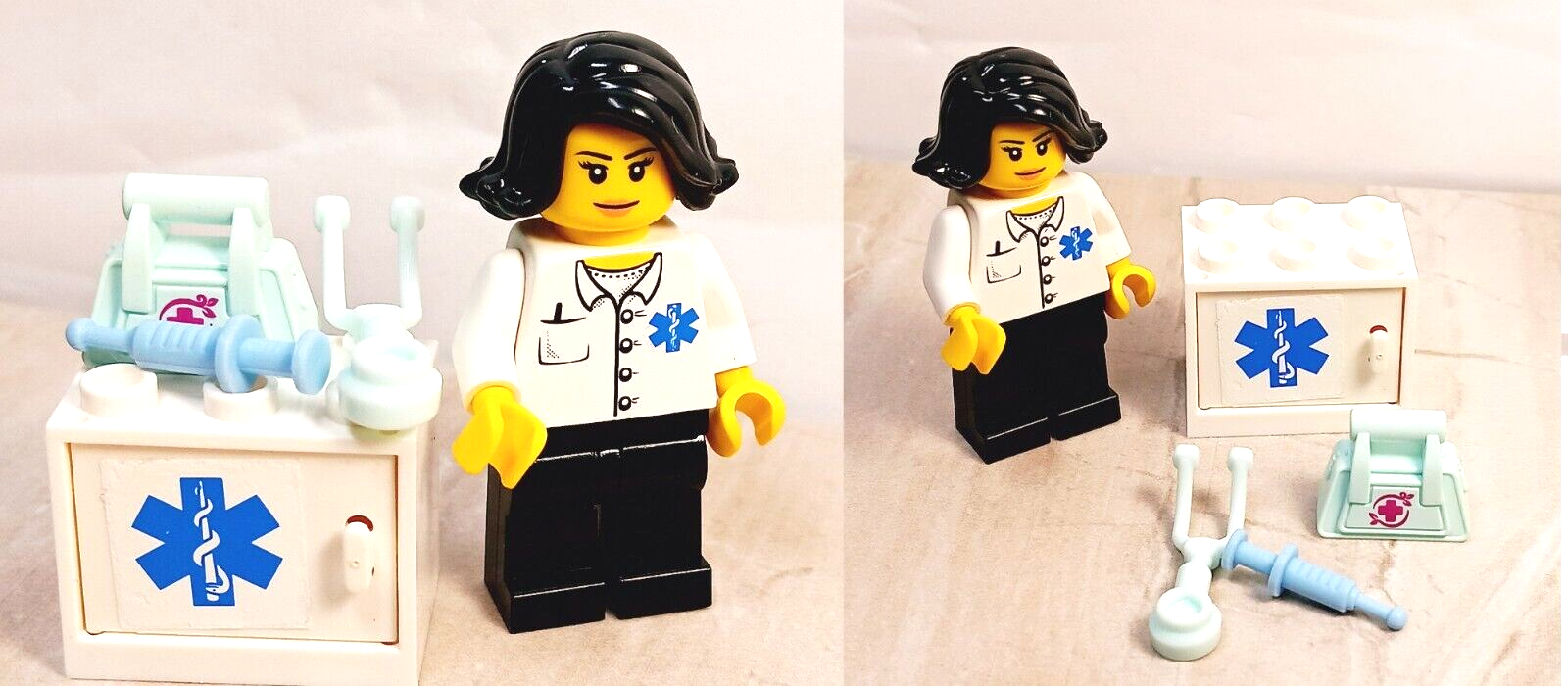 New LEGO Nurse Doctor Travel Kit House Calls FREE Star of Life Cabinet ...