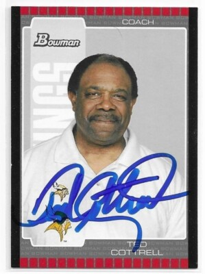 TED COTTRELL Autographed Signed 2005 Bowman card #110 Minnesota Vikings ...