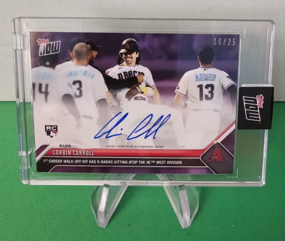 Corbin Carroll on Card AUTO Autograph- 2023 TOPPS NOW #375C Purple /25 ...