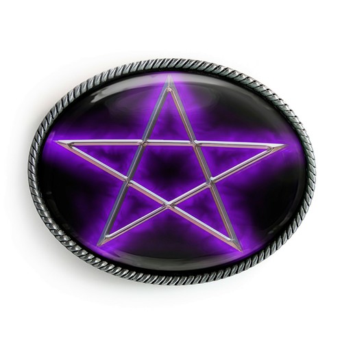Gothic Pentagram Belt Buckle Occult Pentacle Horror Halloween Accessory ...