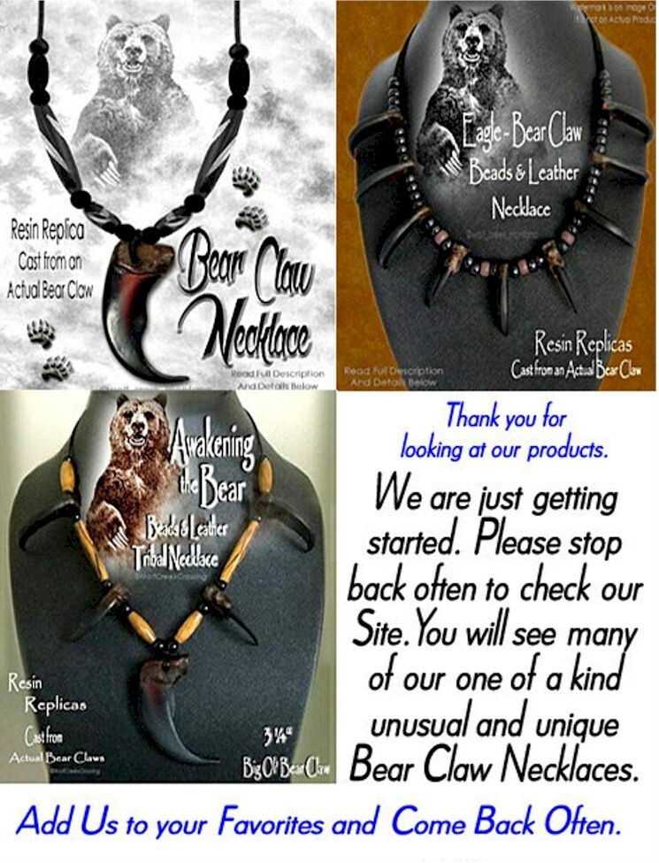 INNER BEAST BEAR CLAW NECKLACE - INDIAN STYLE - FAUX NEW LARGER CLAW ...