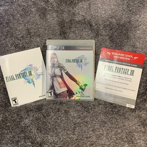Final Fantasy XIII PS3 CIB (Sony PlayStation 3) Black Label Complete w ...