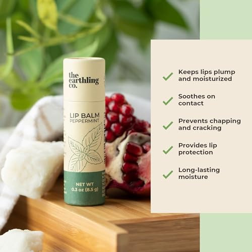 The Earthling Co. Lip Balm - Natural, Organic, Mint Care - Non-tinted ...