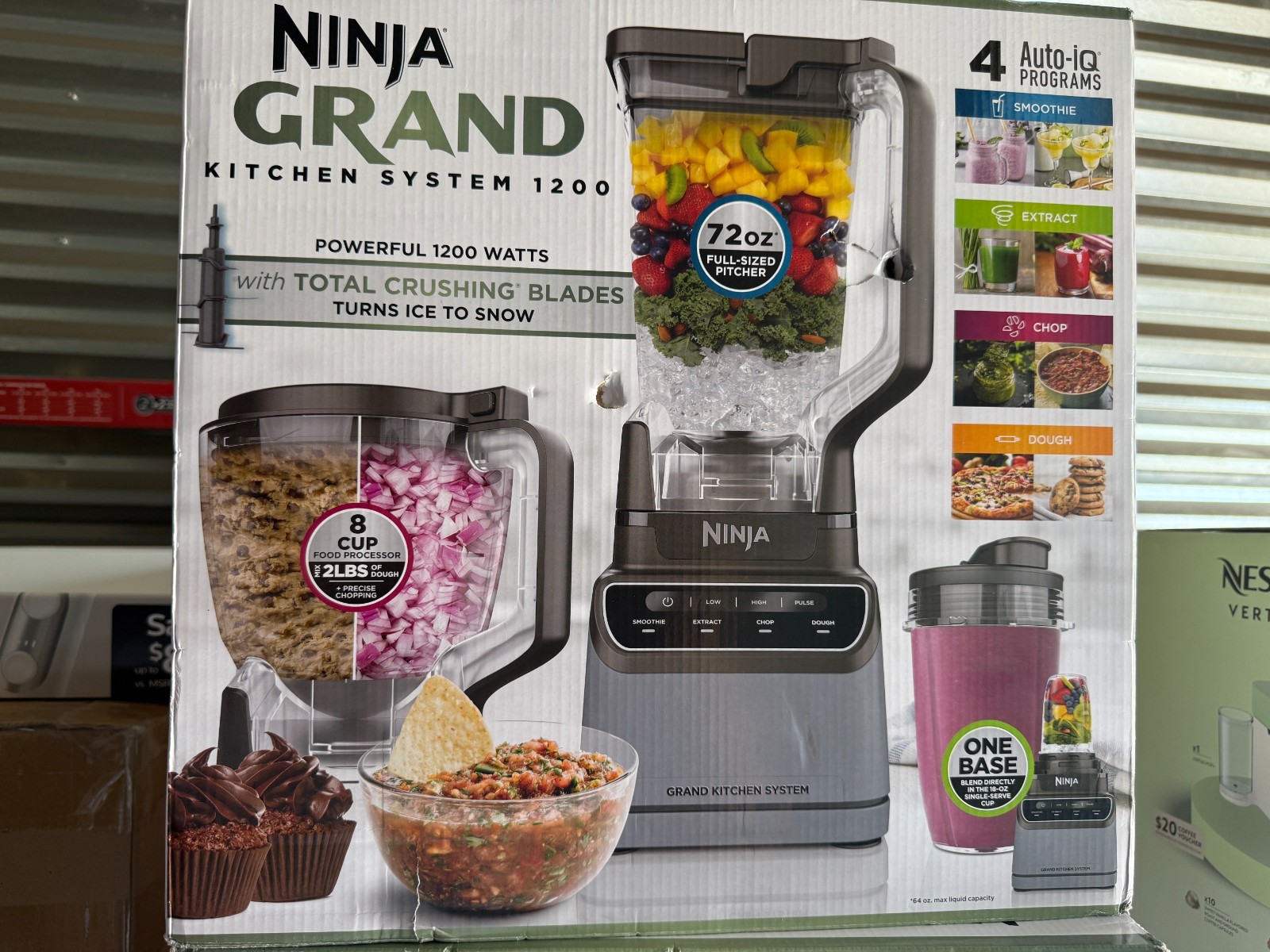 NINJA GRAND KITCHEN SYSTEM 1200 WATT BLENDER W/4PRESET AUTO-IQ PROGRAMS ...