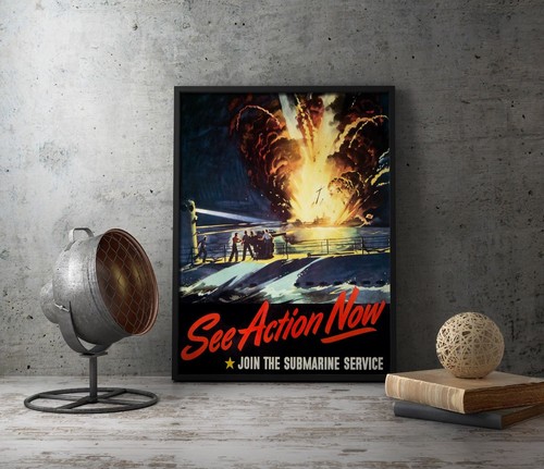 American Recruiting Propaganda Poster - Join The Submarine Service, WW2 ...