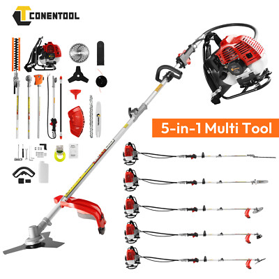 5-in-1 Backpack Lawn Mower 2 Stroke Brush Cutter Weed Wacker Grass ...