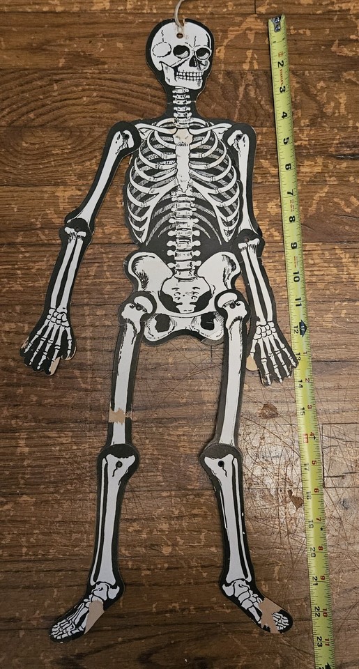 Vintage Beistle Halloween Die Cut Display Skeleton w/ Moveable Arms ...