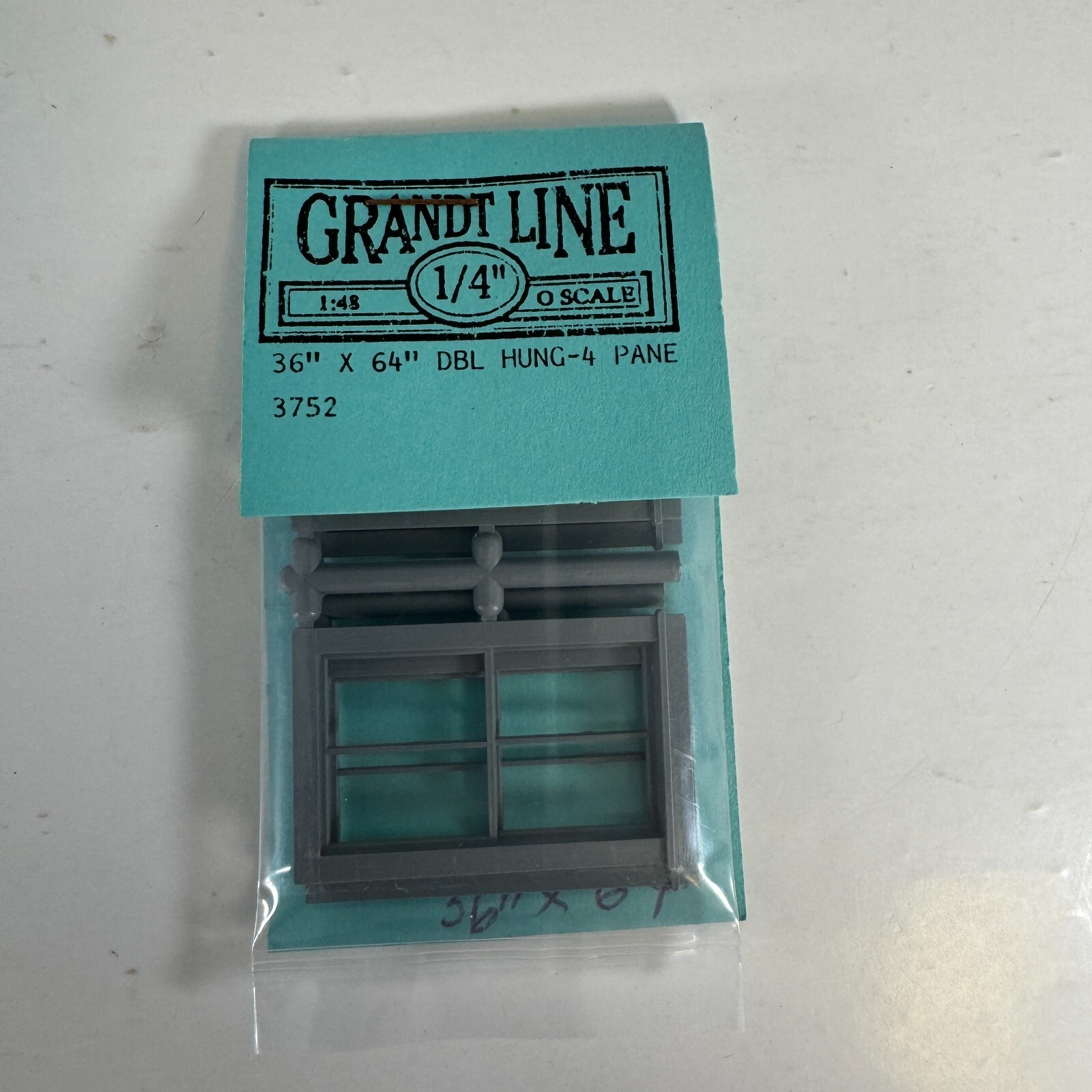 Grandt Line 3752 1/4" 1:48 O Scale 36" x 64" Double-Hung 4-Pane Windows ...