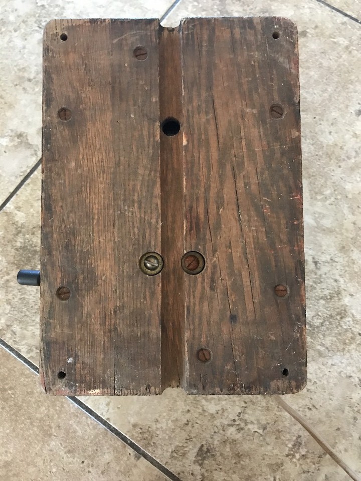 VINTAGE WESTERN ELECTRIC MAGNETO HAND CRANK TELEPHONE & RINGER BOX OAK ...