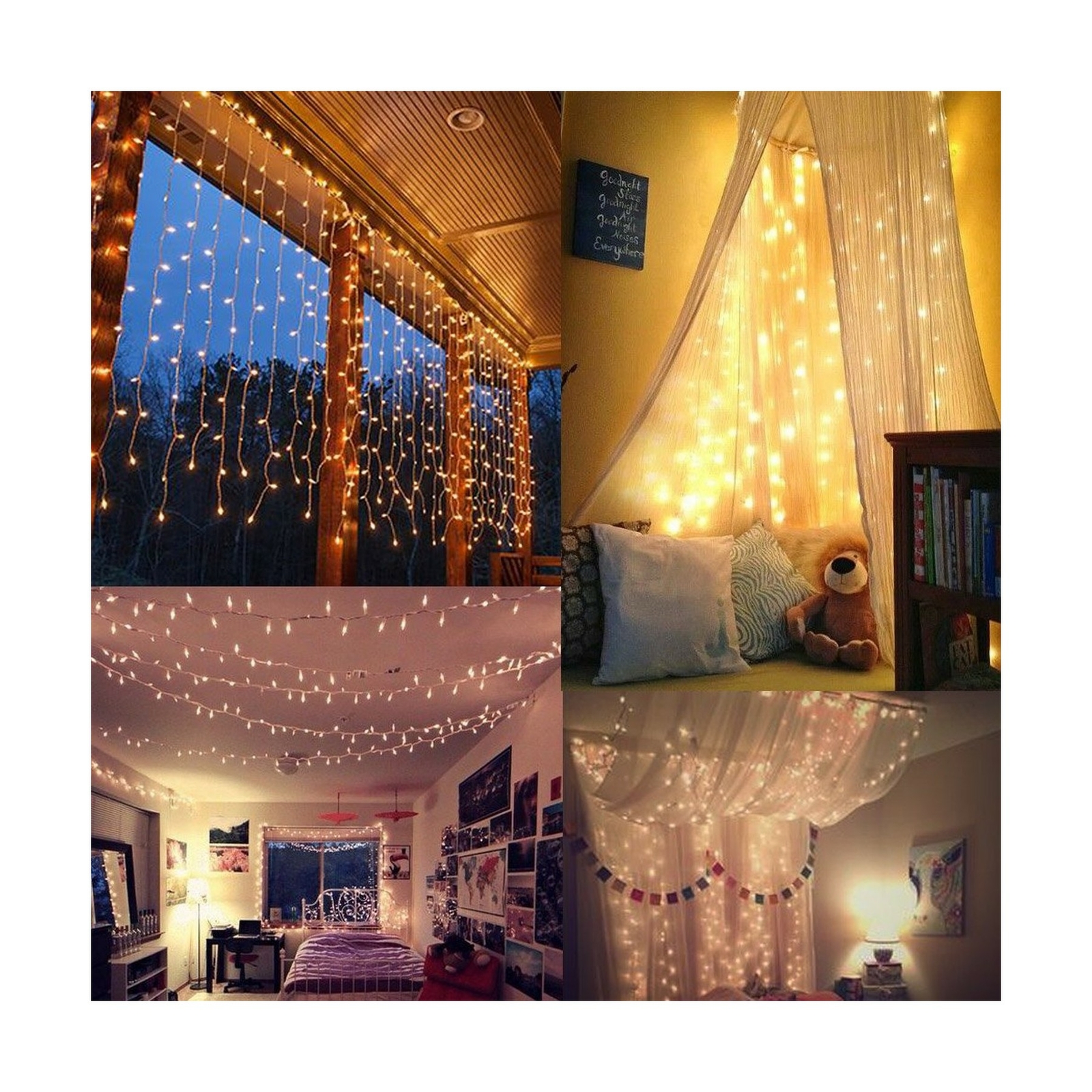 Twinkle Star 600 LED Window Curtain String Light for Wedding Party Home ...
