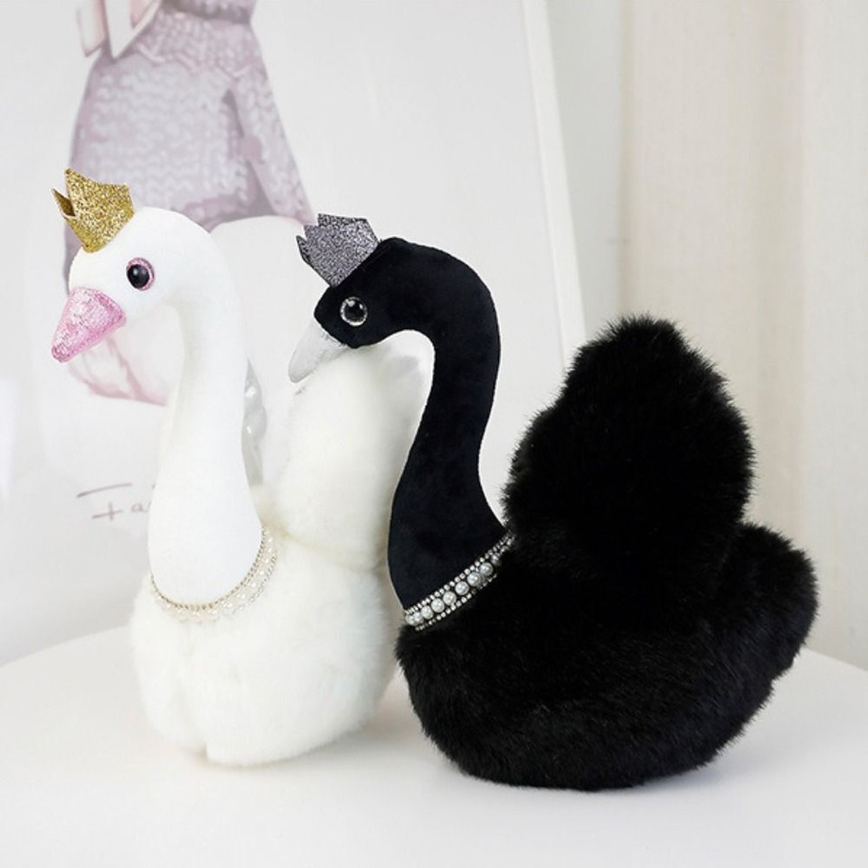 Stuffed Animal Swan Plush Toy Princess Crown Black Swan Doll Home Decor ...