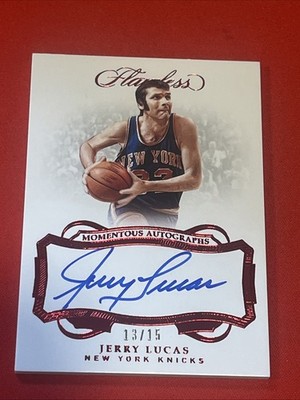 2018-19 Flawless Jerry Lucas Momentous Autograph Ruby # /15 NY Knicks ...