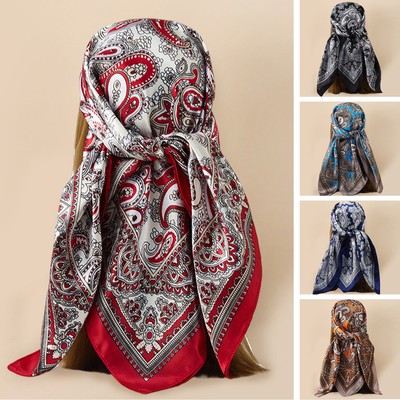 Women Neck Scarf Foldable Neck Decoration Paisley Print Summer Scarf ...