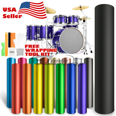 Drum Wrap Vinyl Kit Satin Chrome For Snare Kick Bass Tom WMP Shell Skin ...