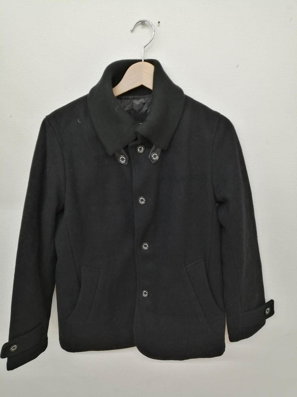 Beams Black Wool Coat - Gem