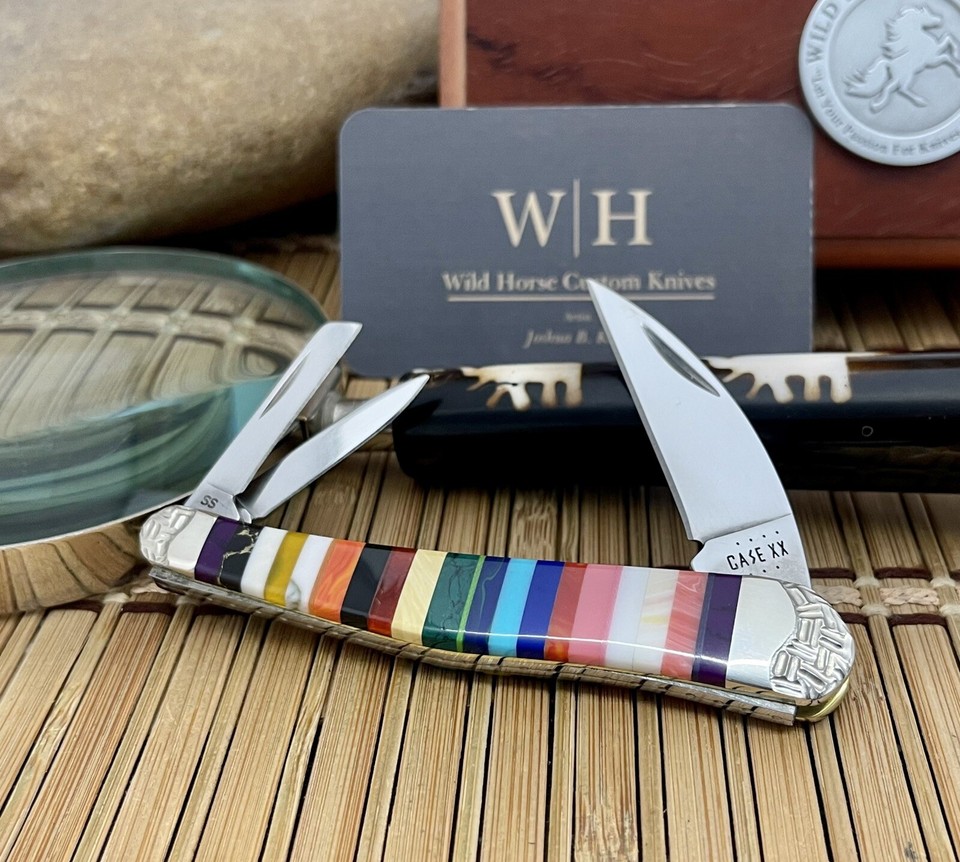Case XX Wild Horse Custom PATCHWORK Gemstone AAA+++ Seahorse Whittler ...