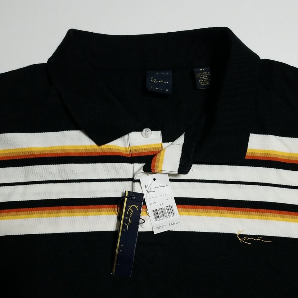 Kani Gold Polo Casual Shirt Men's Size 4X Multicolor Short Sleeves ...