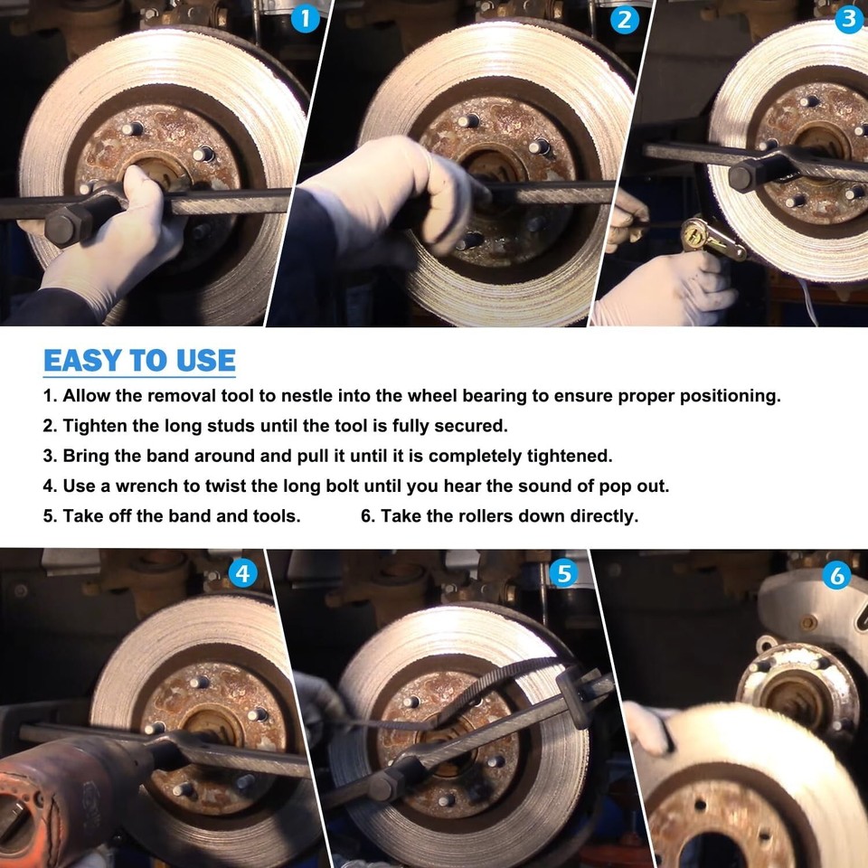 6980 Brake Drum and Rotor Puller Tool Set for Remove Hub Drums, Rotors ...