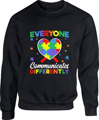 Autism Jumper Autism Awareness Everyone communicates Differently Xmas ...