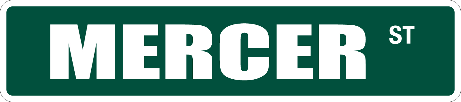 *Aluminum* Mercer 4" x 18" Metal Novelty Street Sign SS 2587 | eBay