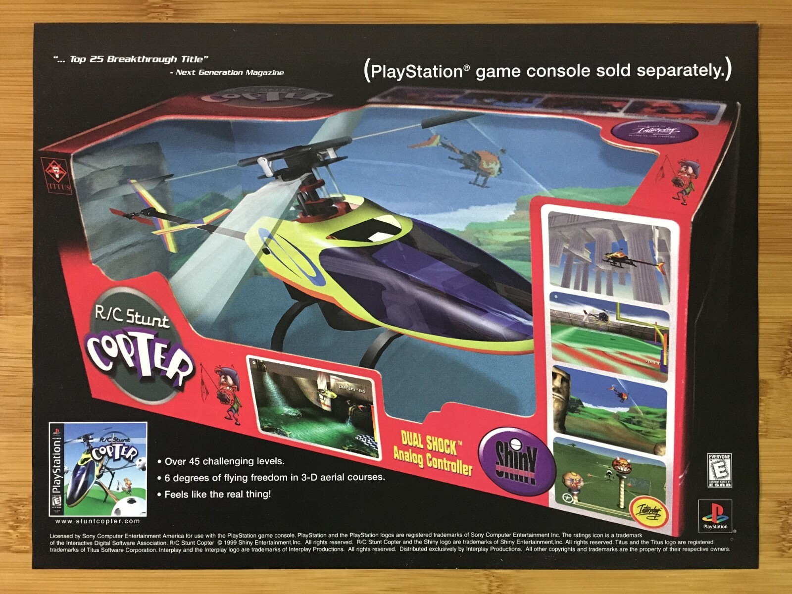R/C Stunt Copter PS1 Playstation 1 1999 Vintage Print Ad/Poster ...