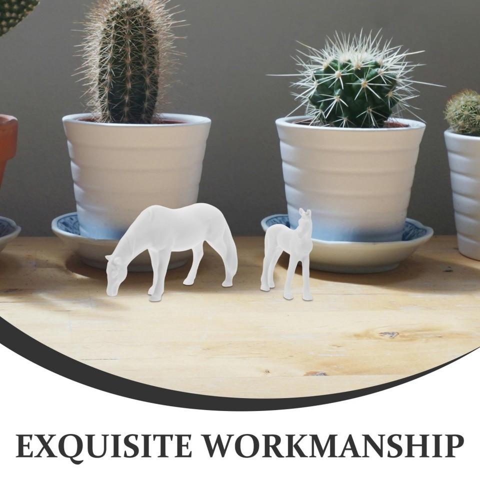 2pcs Mini Horse Model Mini Scene Adornment Micro Landscape Horse Decor ...