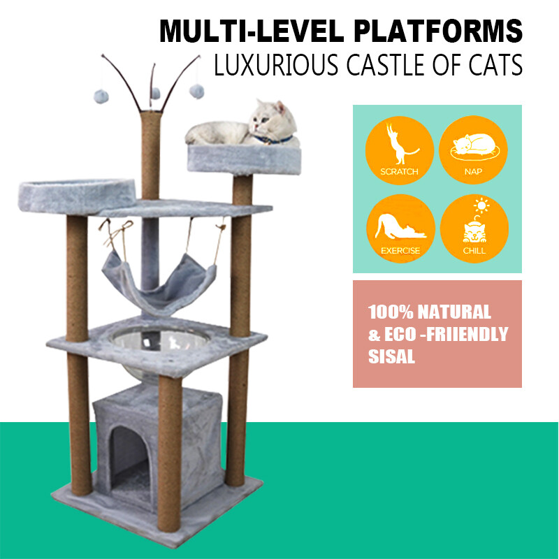 Cat Tree Scratching Post Trees Scratcher Tower | eBay