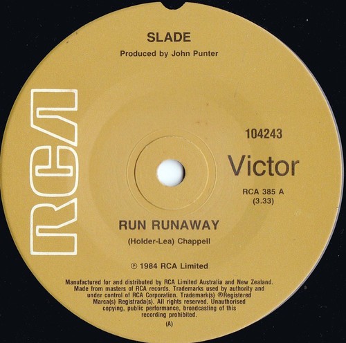 Slade ORIG OZ 45 Run runaway NM ’84 RCA 104243 Hard Rock Glam Rock | eBay