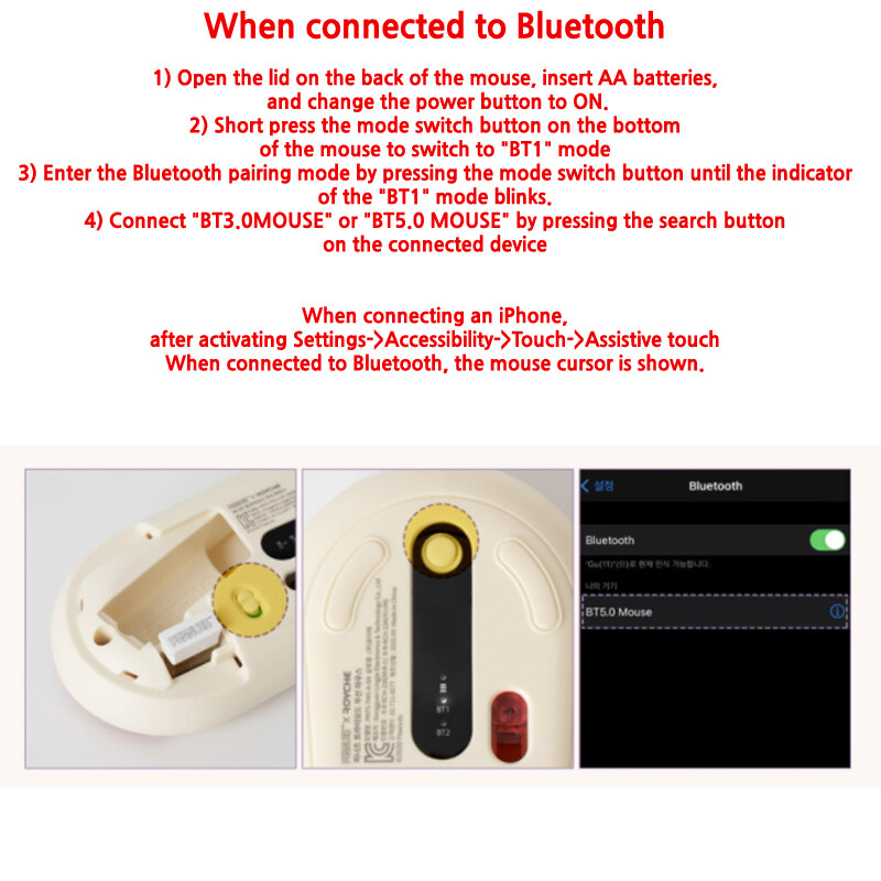 PEANUTS Snoopy Bluetooth Mouse 2.4Ghz Wirless Silent Mouse IPAD ...