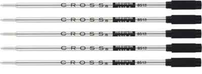 5 Cross Genuine Ballpoint Pen Refills, Black Medium, #8513, Bulk Packed ...