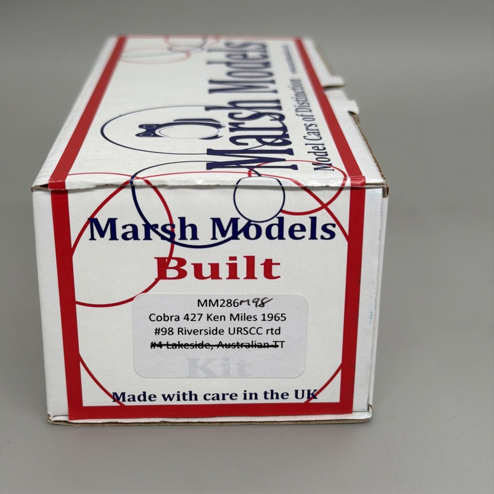 Marsh Models 1/43 1965 AC Shelby Cobra 427 Ken Miles Riverside #98 ...