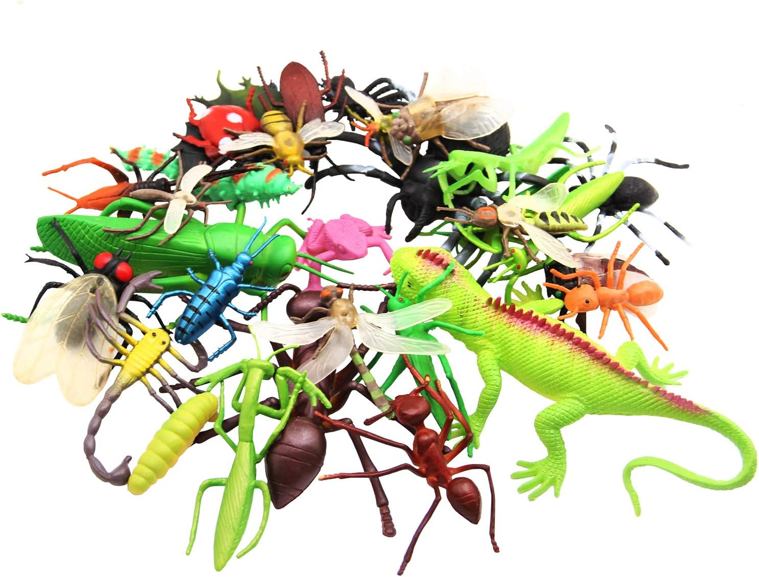 PINOWU 27Pcs Bug Toy Figures Playset for Kids Boys, 2-6' Fake Insects ...