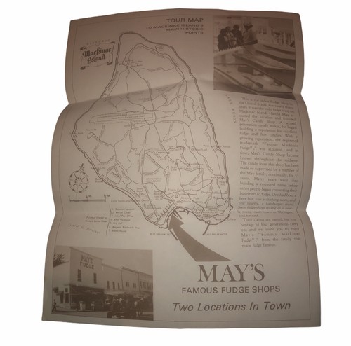 Mackinac Island Small Tour Map Of Main Historic Points 1980s By May’s ...