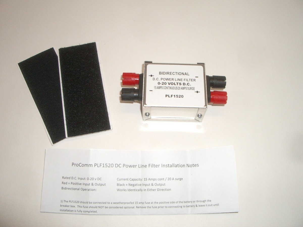 DC Power Filter PROCOMM 15 AMP DC Power Noise Filter - In-Line ...