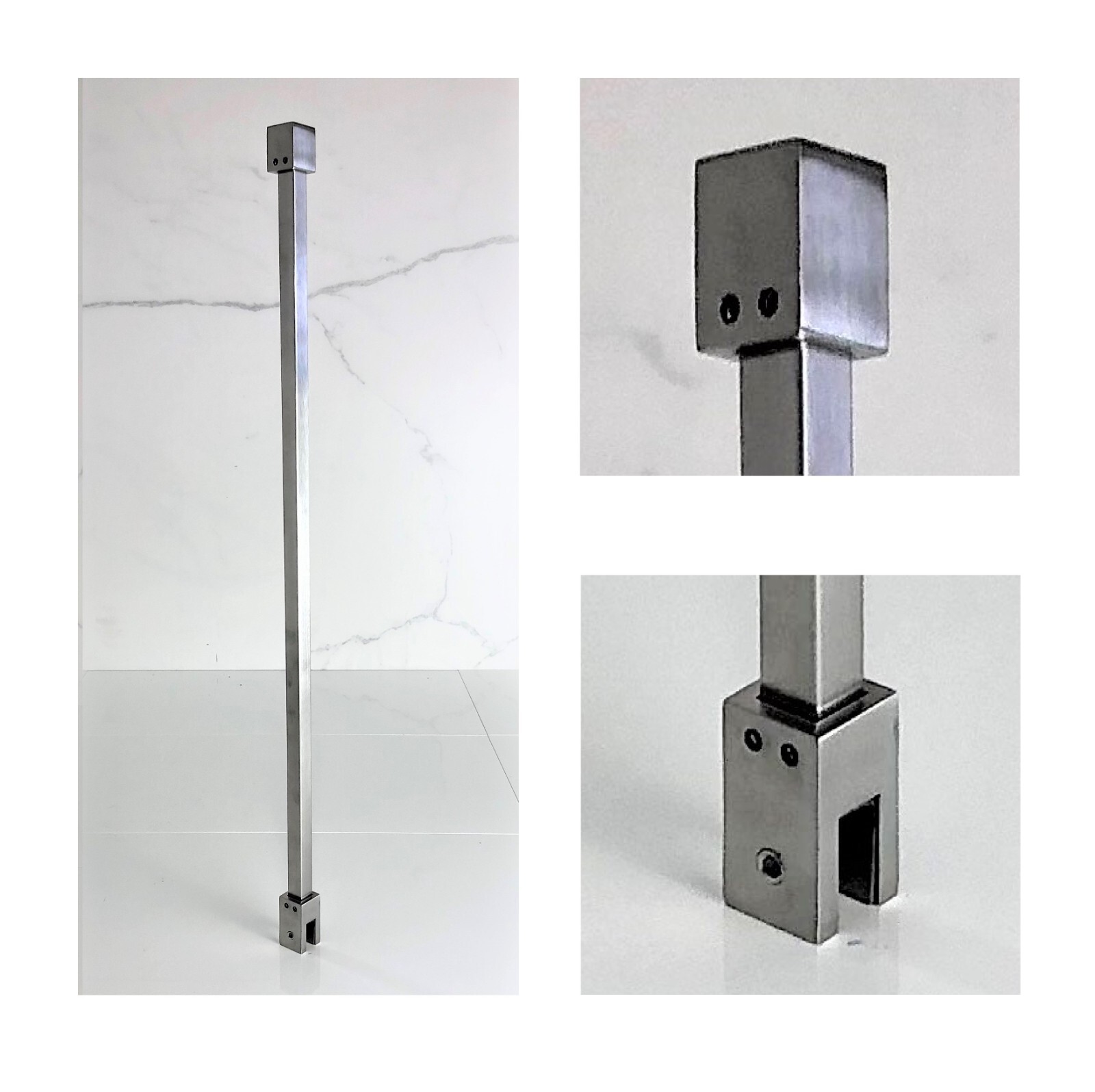 Shower Glass Panel Vertical Stabilizer/Support Bar --8/10mm Glass | eBay