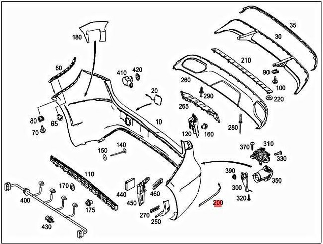 Genuine MERCEDES BENZ Rear W246 Moulding Rear Bumper Trim A2468850921 ...