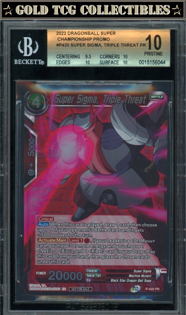 BGS 10 ⭐️ Sigma 2022 Championship Super Card Promo DBS DBZ Z Heroes | eBay