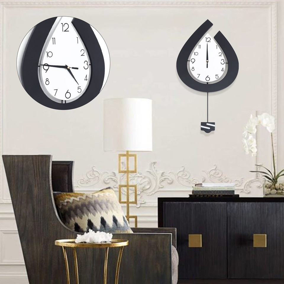 Large Wall Clock for Living Room Decor Big Pendulum Modern Silent Wall ...
