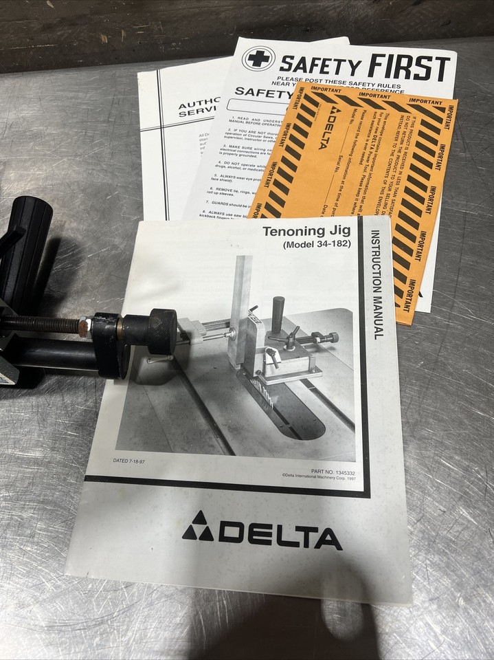Vintage DELTA WOODWORKING TOOLS TENONING JIG for TABLE SAWS model 34 ...