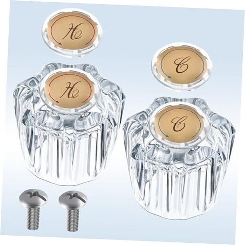 Bathroom Sink Knobs Replacement, Bathtub Faucet Handles with 4 Index ...