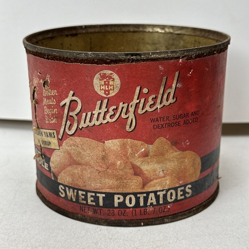 Vintage Butterfield Sweet Potatoes Tin Can Empty 23 Oz HLH Products ...