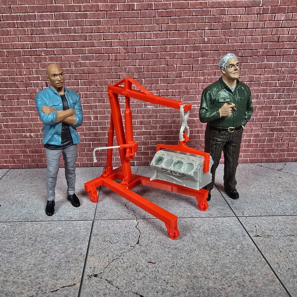 Engine Hoist Set 1/24 Scale Diorama Garage Action figure Dollhouse | eBay