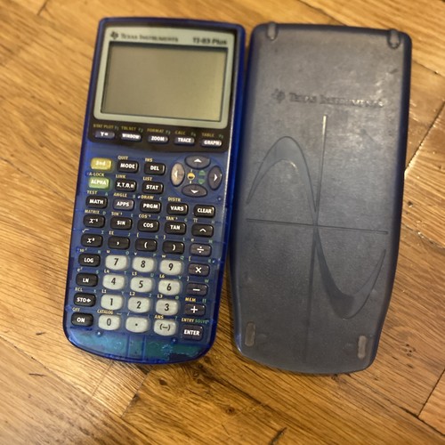 Texas Instruments TI 83 Plus Clear Transparent Blue Graphing Calculator ...