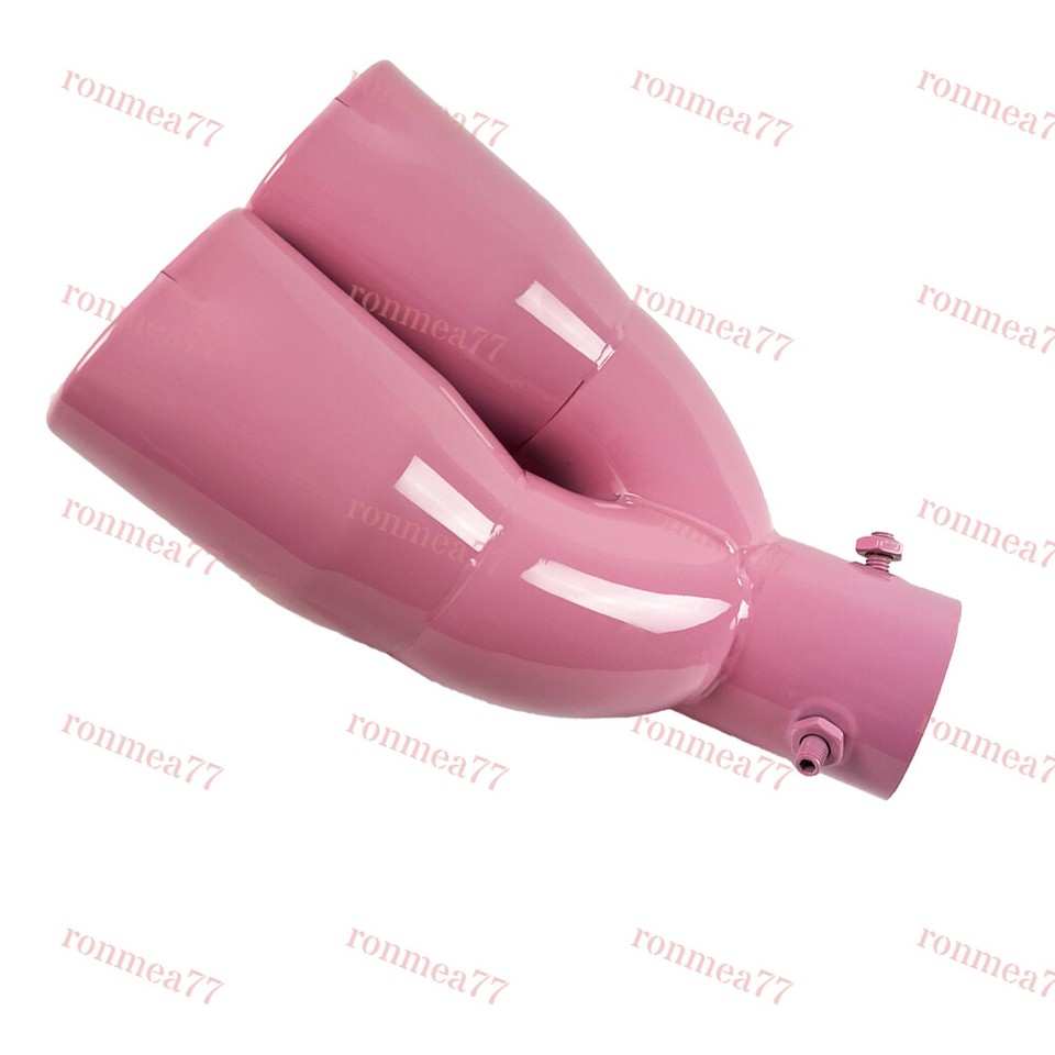 Heart Shaped Stainless Steel 63mm Car Dual Exhaust Tip Pink Tail ...