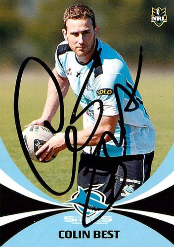 Signed 2011 CRONULLA SHARKS NRL Card COLIN BEST Daily Telegraph | eBay ...