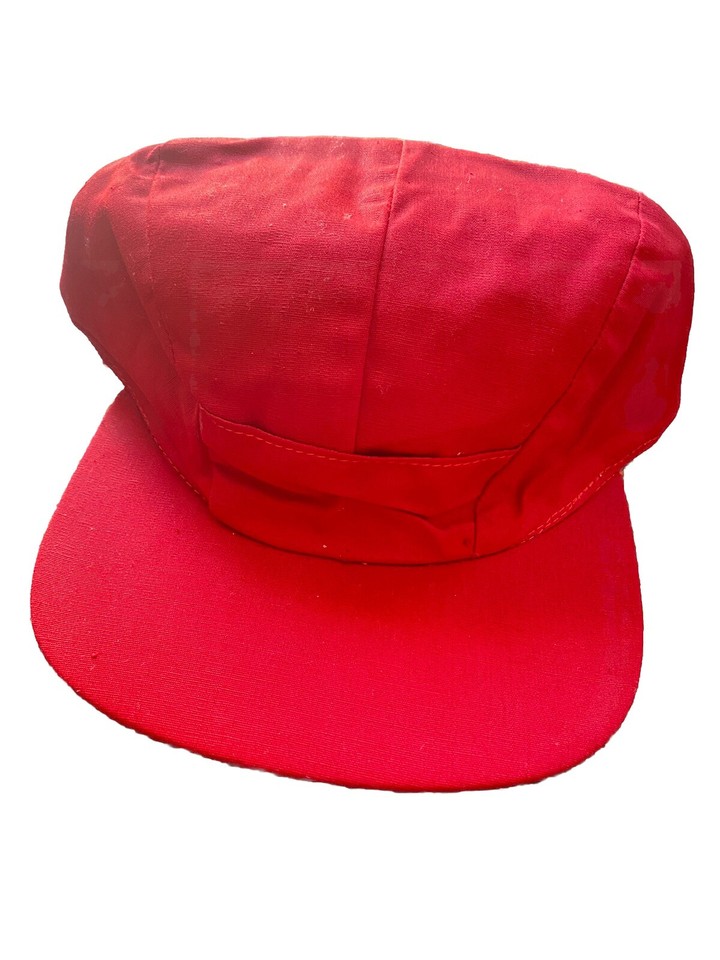 NOS DEADSTOCK 1940s 50s Vintage Carhartt Red Hunting Hat Ear Flap Cap 7 ...